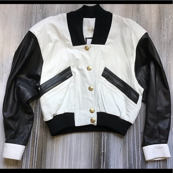 Vintage | Jackets & Coats | Vintage Lara Pinta Blackwhite Leather Jac ...